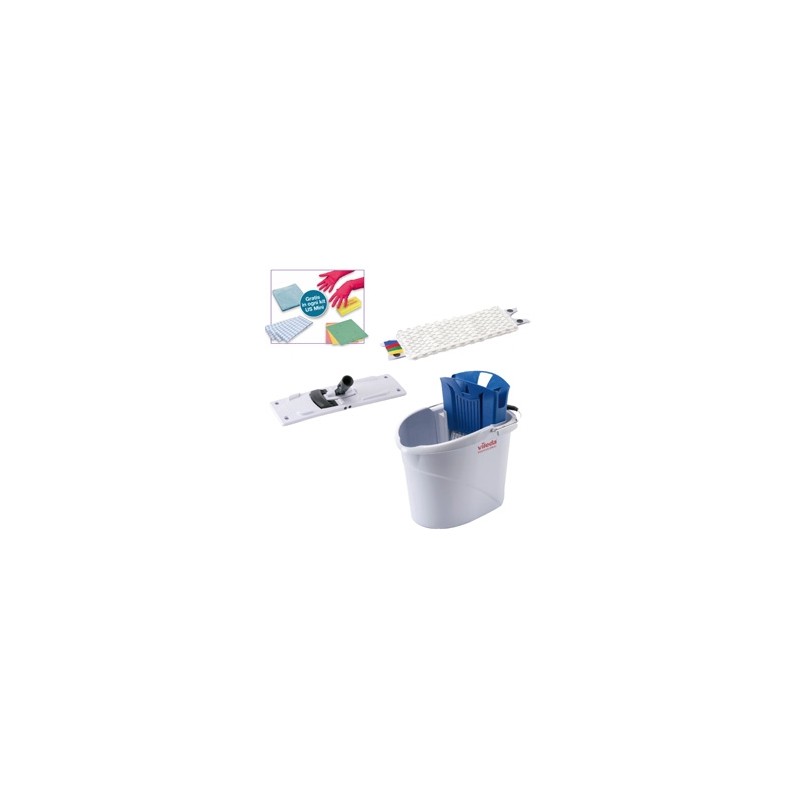 KIT ULTRA SPEED MINI: SECCHIO 10LT+STRIZZATORE+MOP+MIX VILEDA
